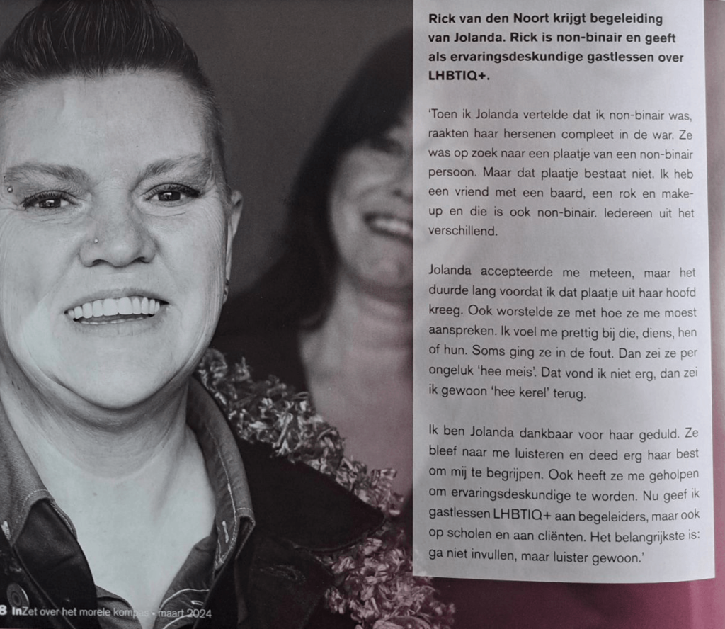 'RICK NAM ME MEE IN DIENS GENDER-REIS.' - Zonder Stempel